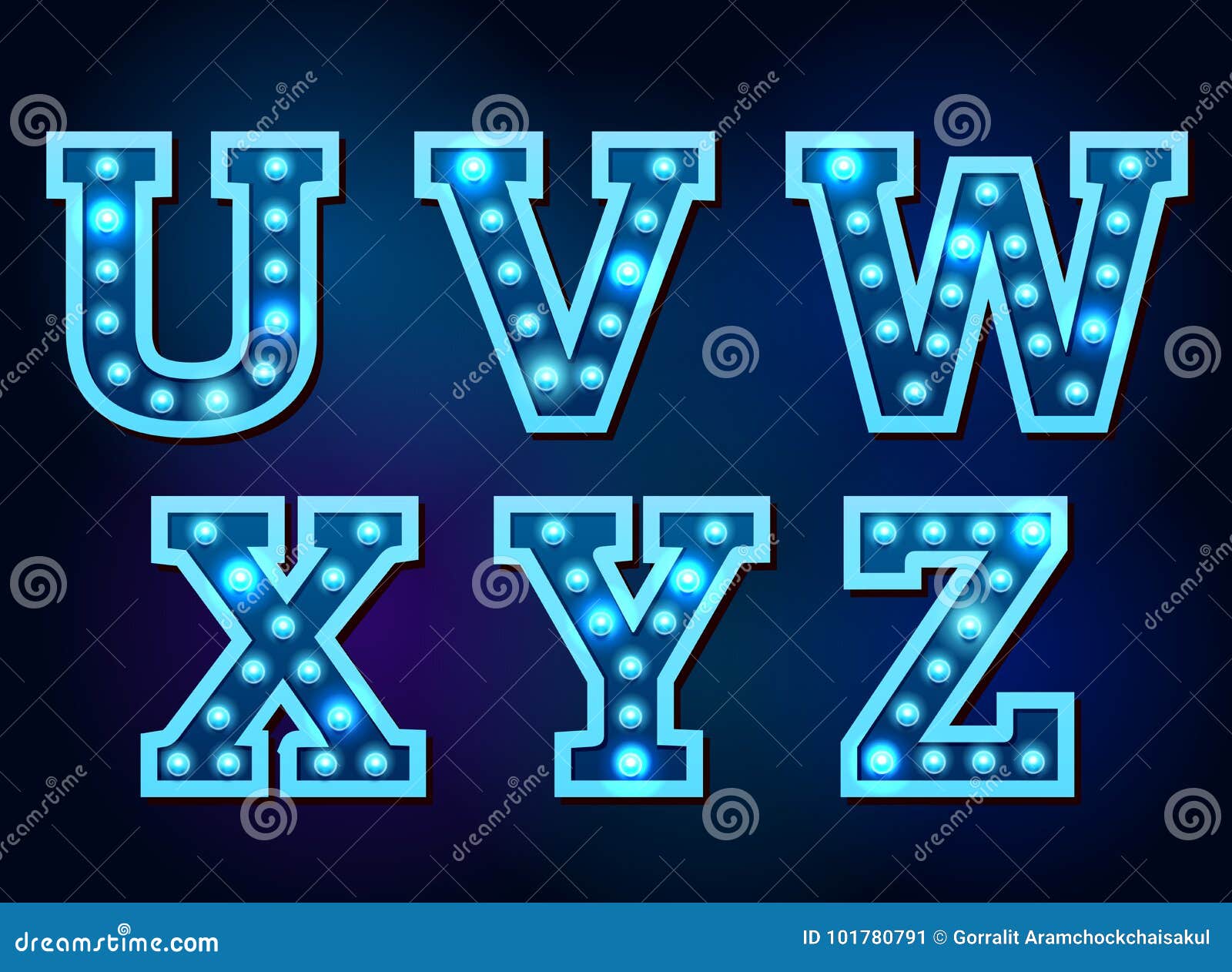 Light Font Alphabet Text Bright Stock Vector - Illustration of carniva ...