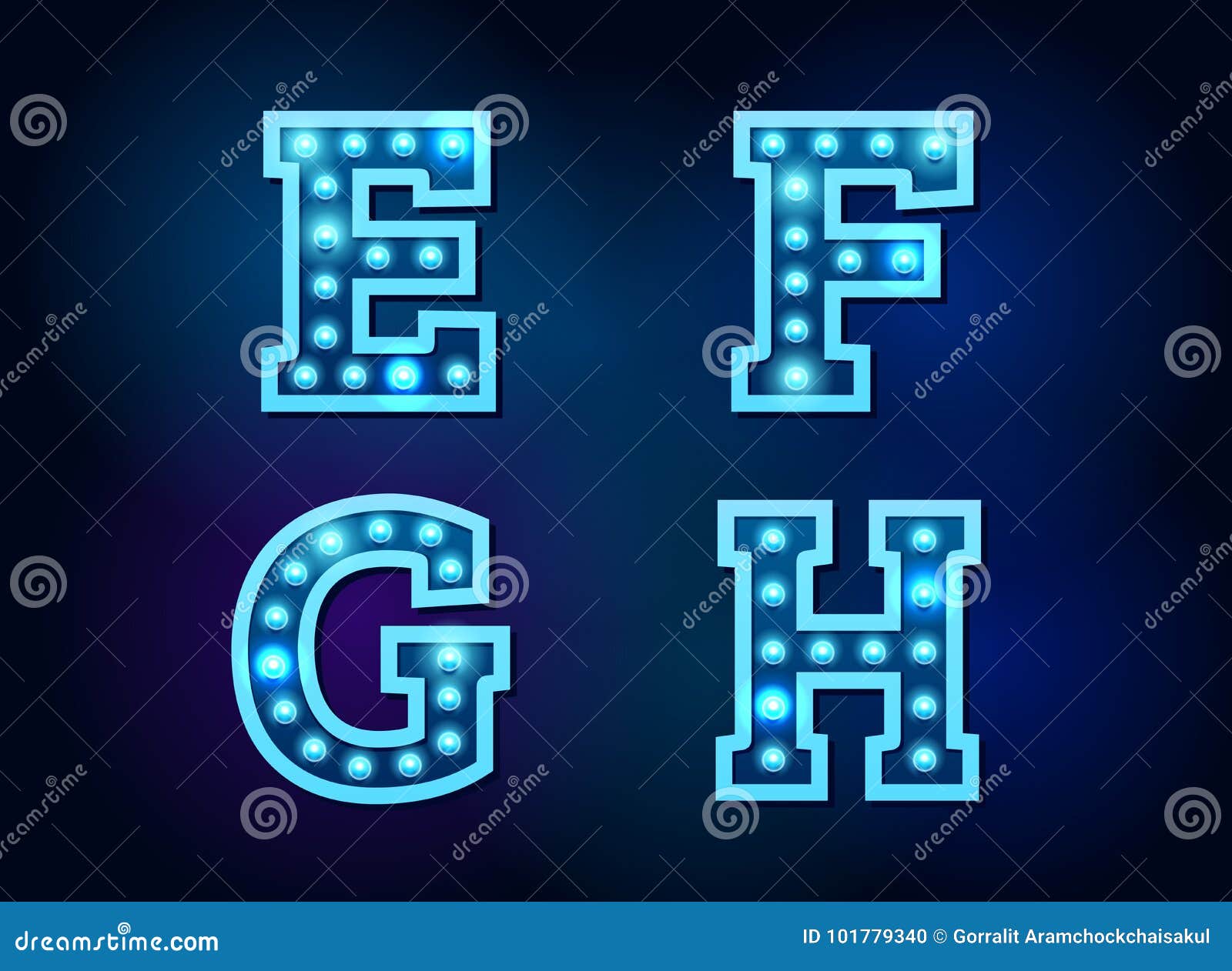 Light Font Alphabet Text Bright Stock Vector - Illustration of circus ...