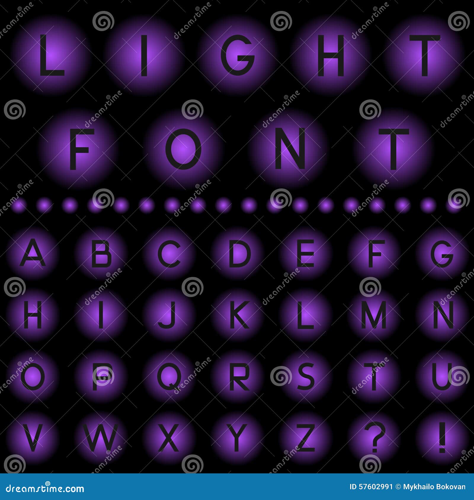 Light Font stock vector. Illustration of lamp, read, bright - 57602991
