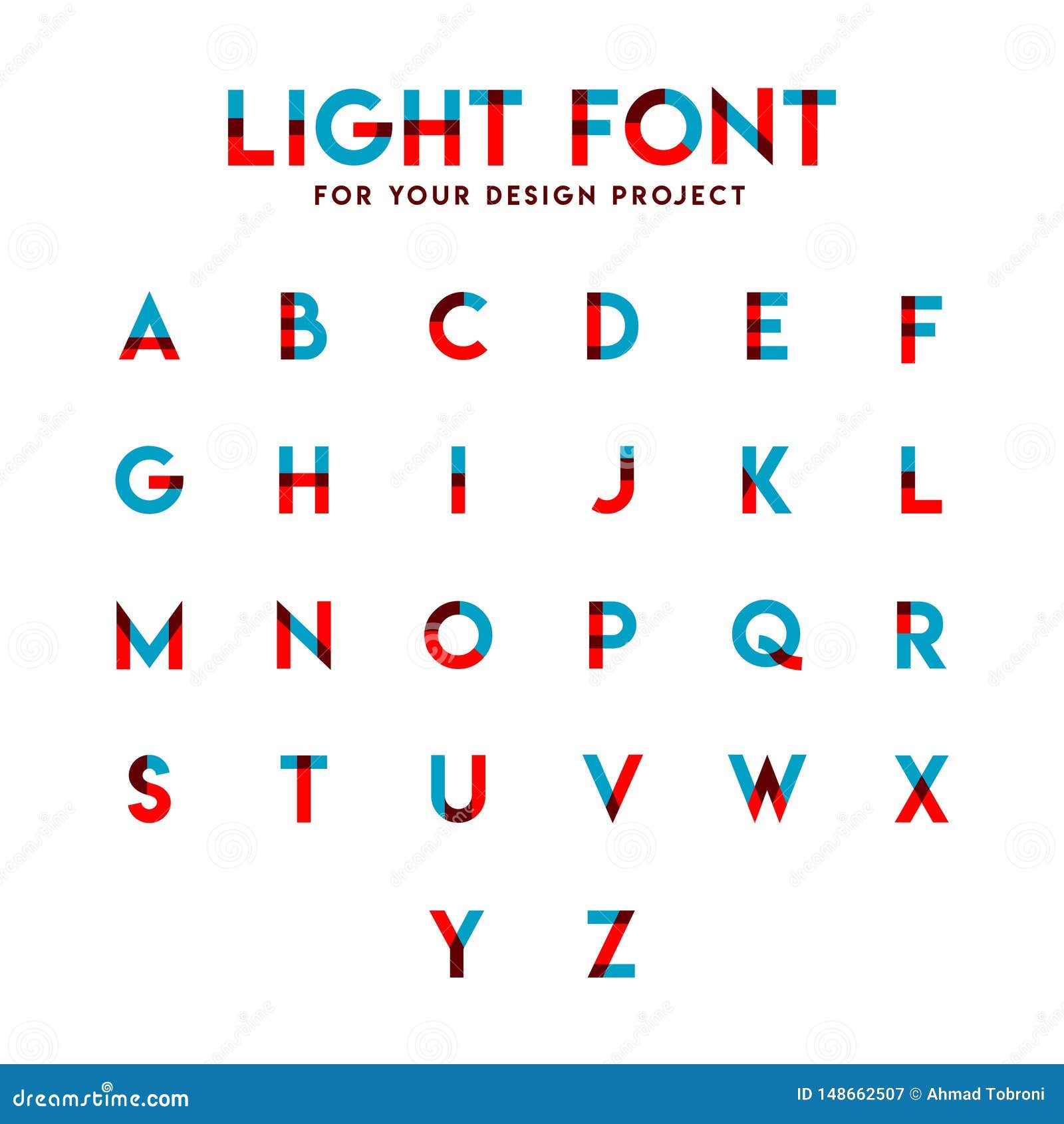 Light Font Set Alphabetic Vector Template Design Illustration Stock ...