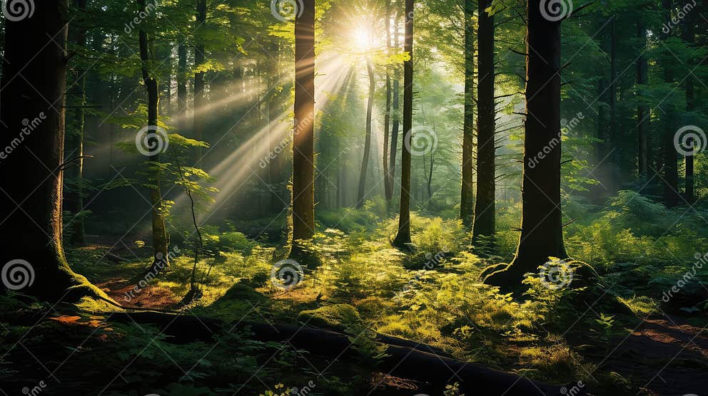 Light forest with sun stock photo. Image of patterns - 321290434
