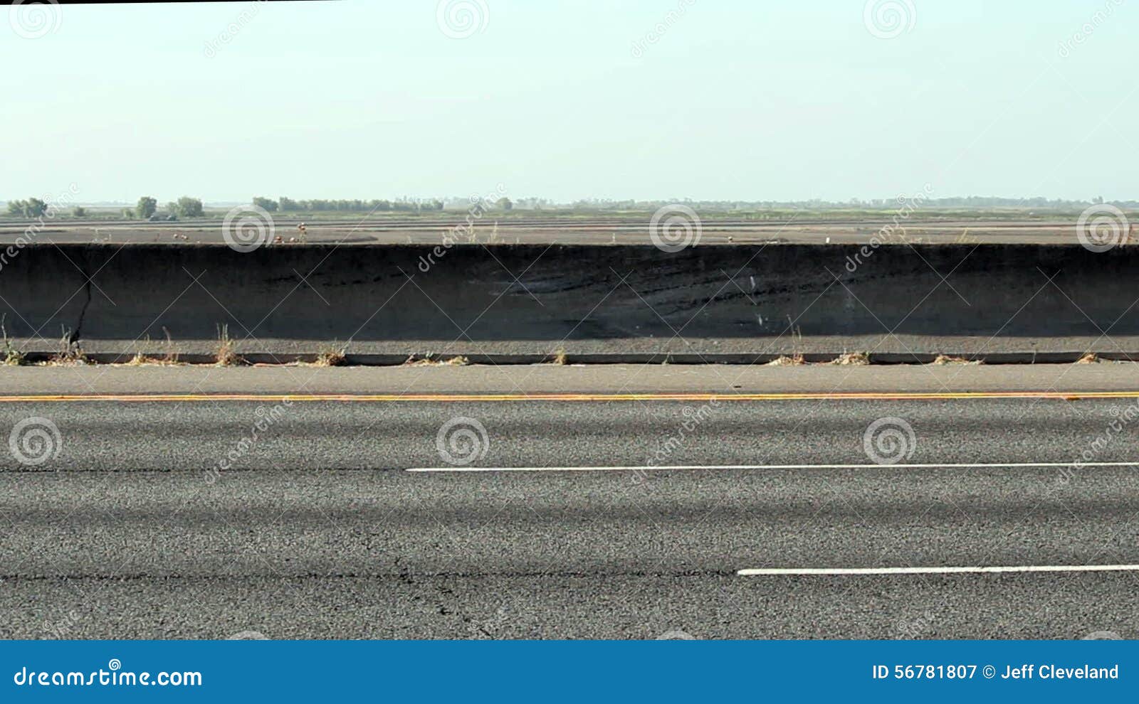 Light Freeway Traffic Both Directions Moving Across Frame Stock Video ...