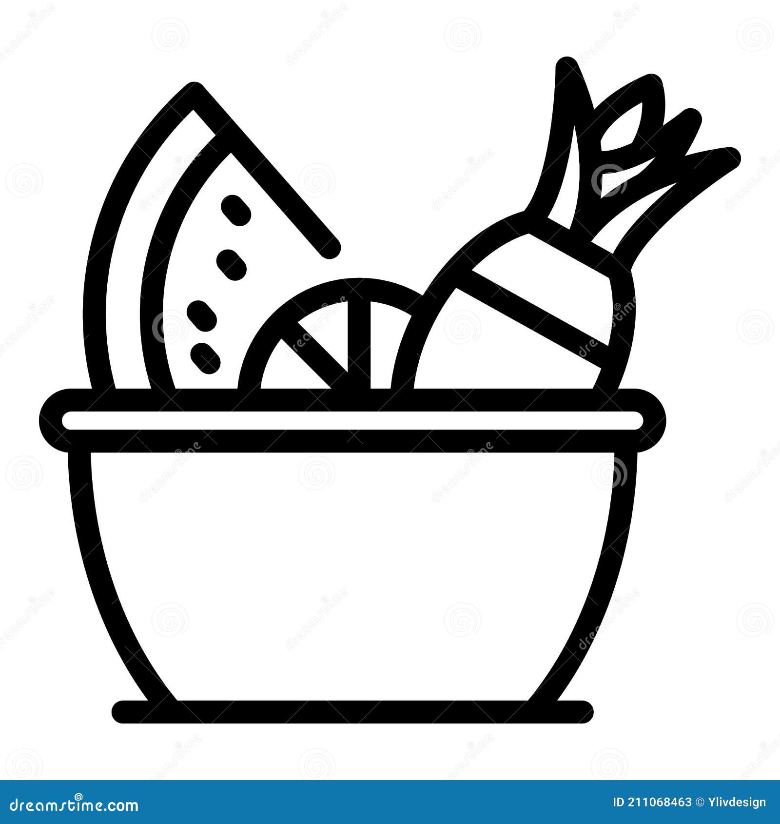Light Fruit Salad Icon, Outline Style Stock Vector - Illustration of ...