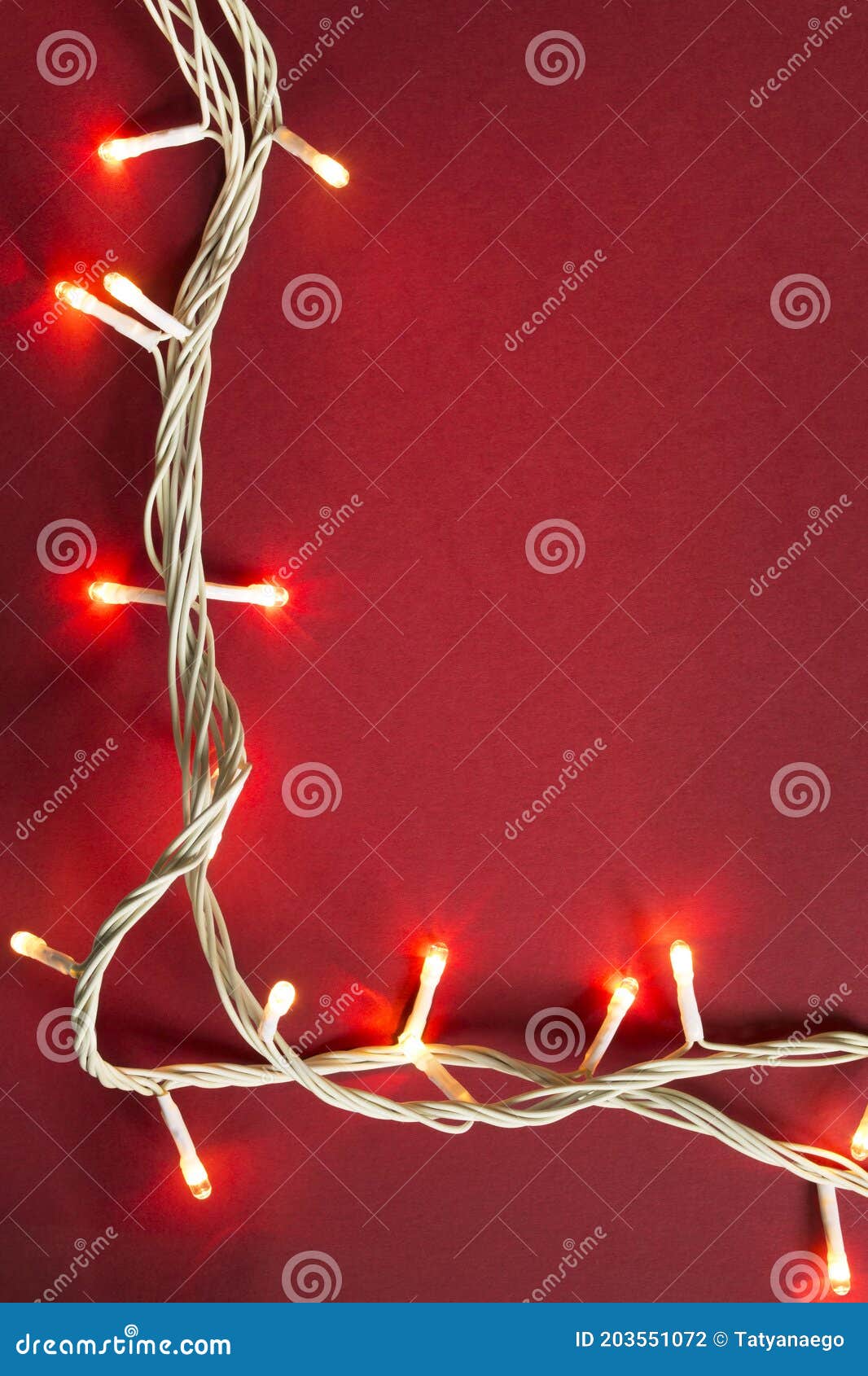 Light garland on red stock photo. Image of garland, design - 203551072