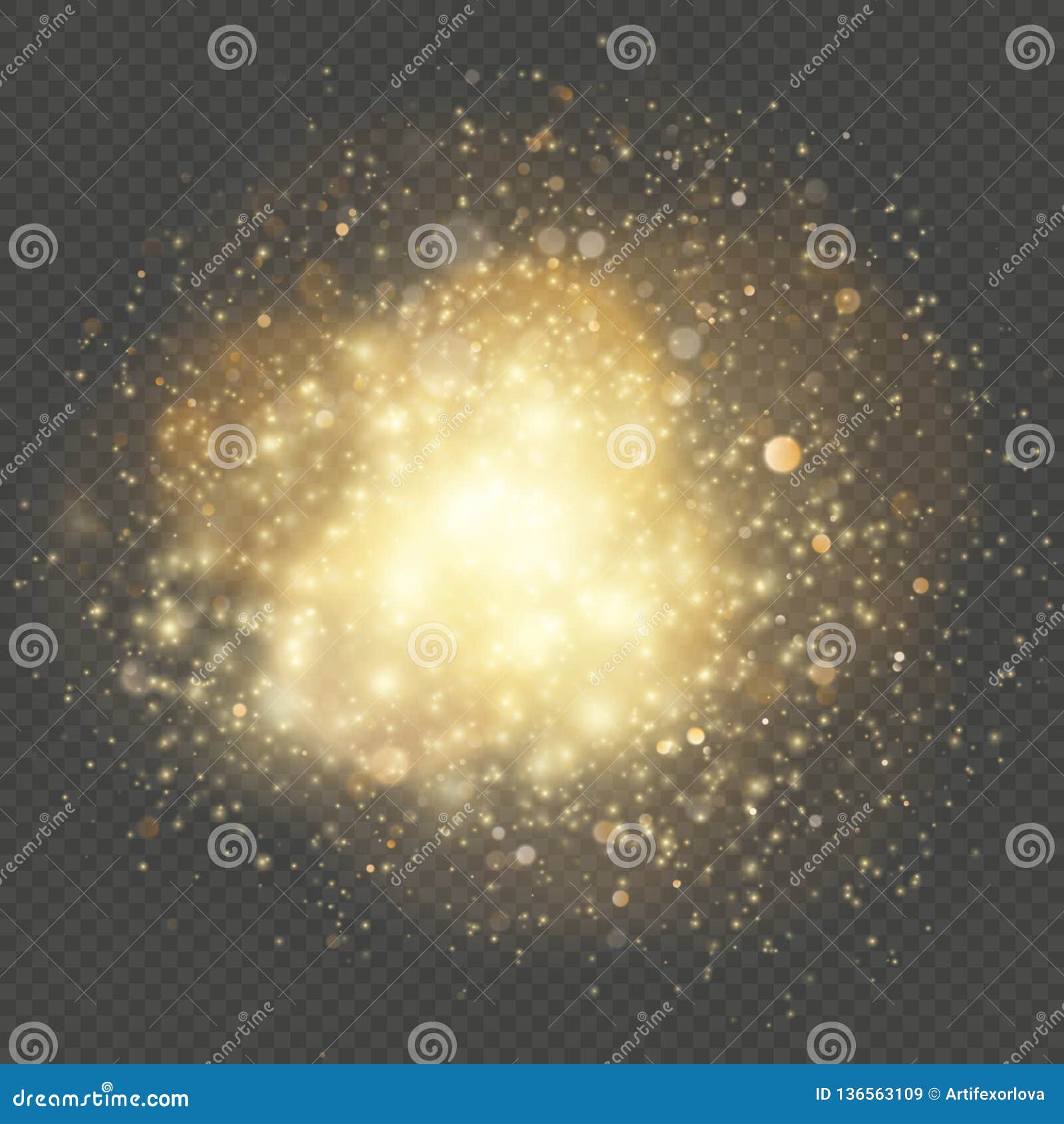 Light Gleaming Effect. Soft Realistic Fireworks with Glitter Splatter ...