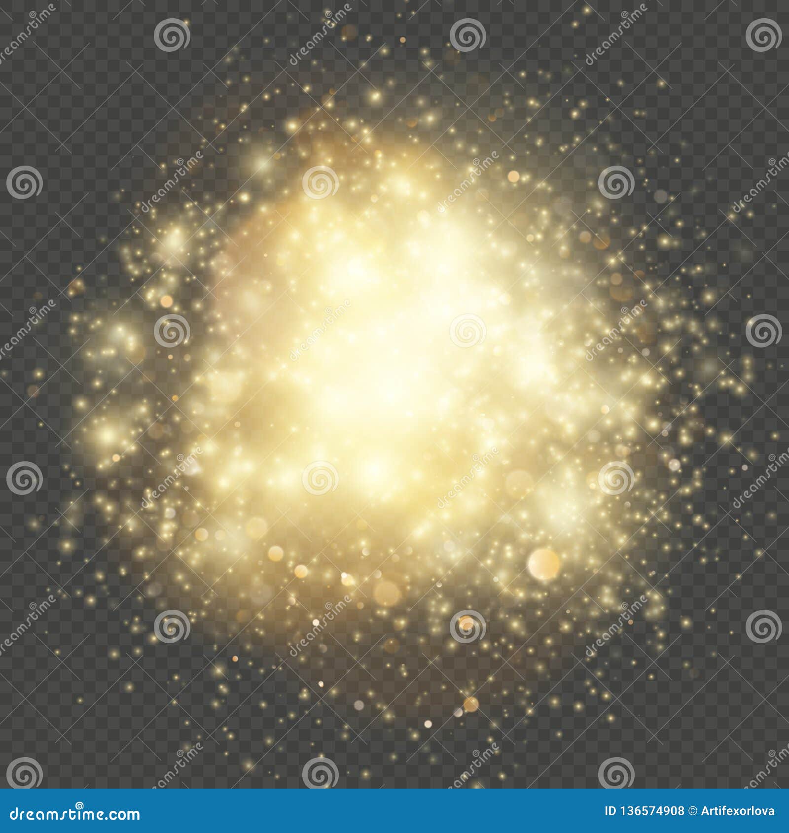 Light Gleaming Effect. Soft Realistic Fireworks with Glitter Splatter ...