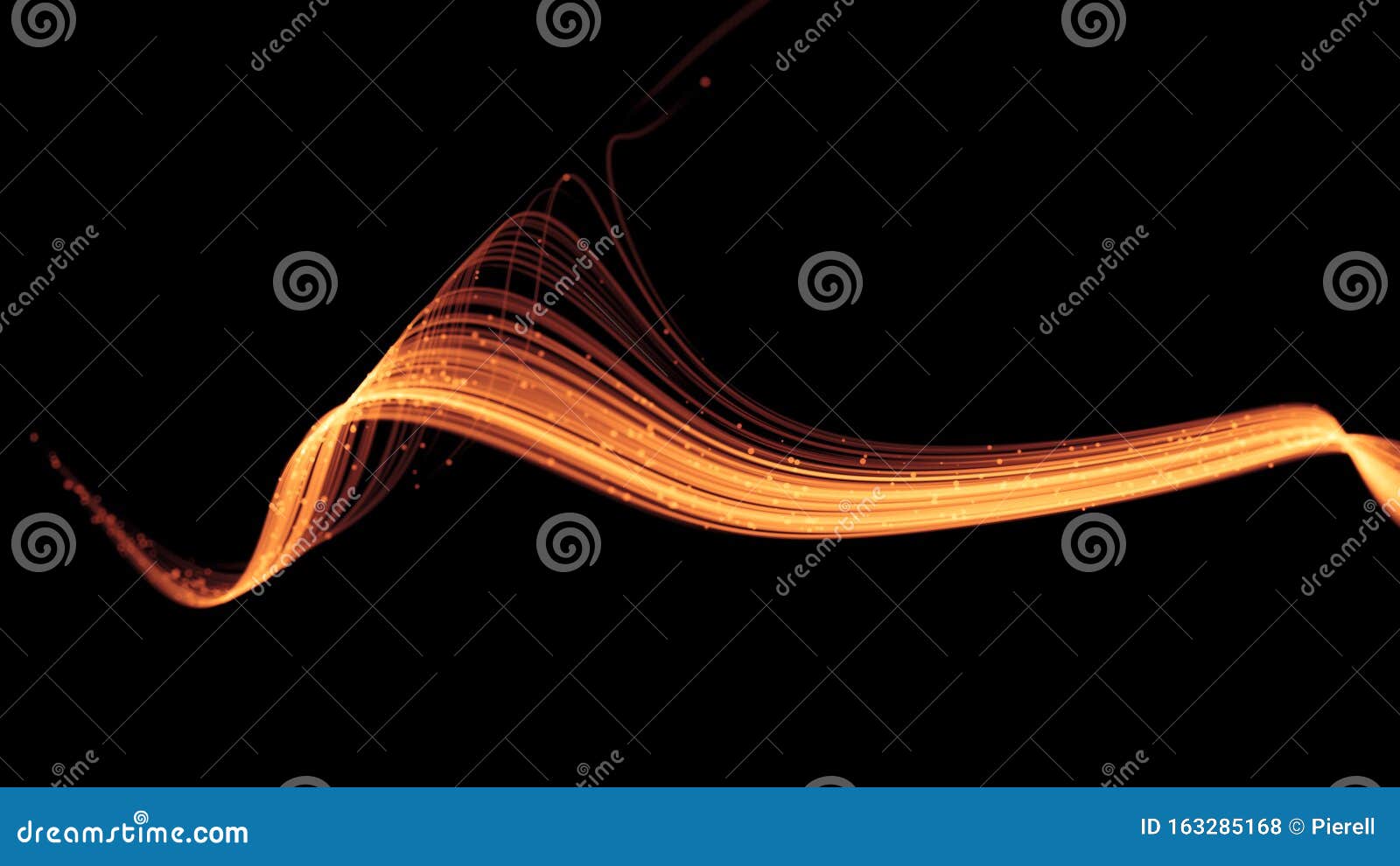Light Glow Abstract Effect Black Background. 3d Illustration, 3d ...