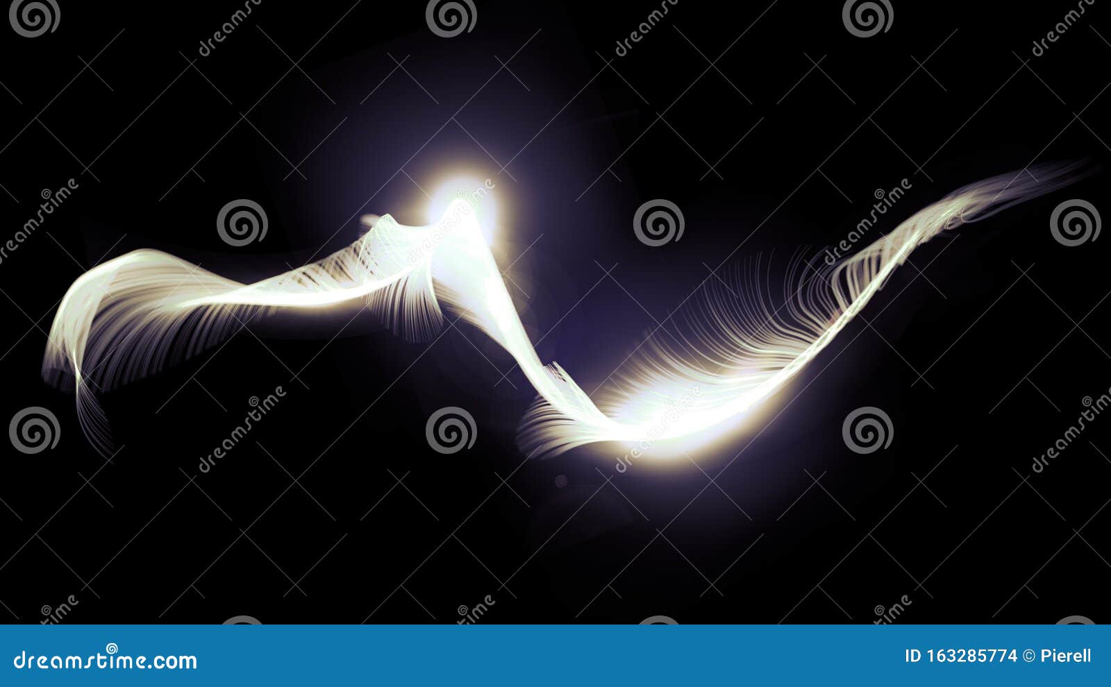 Light Glow Abstract Effect Black Background. 3d Illustration, 3d ...