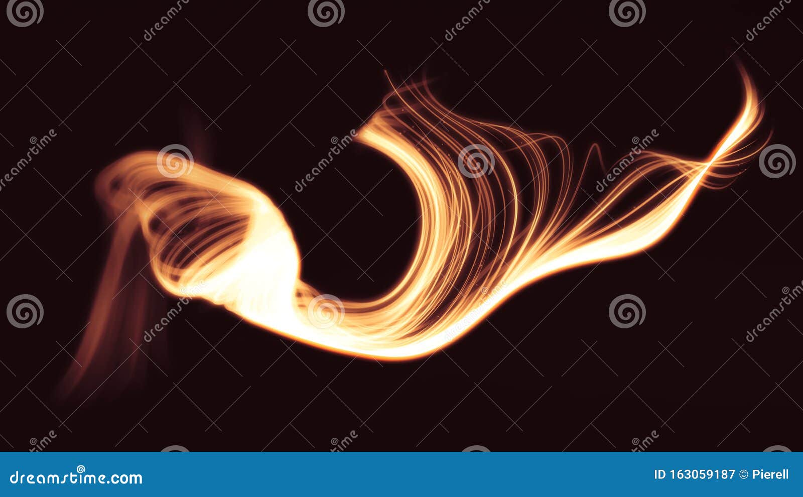 Light Glow Abstract Effect Black Background. 3d Illustration, 3d ...