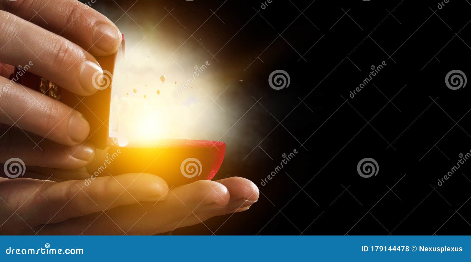 Light Glowing from Gift Box Stock Photo - Image of holiday, glowing ...
