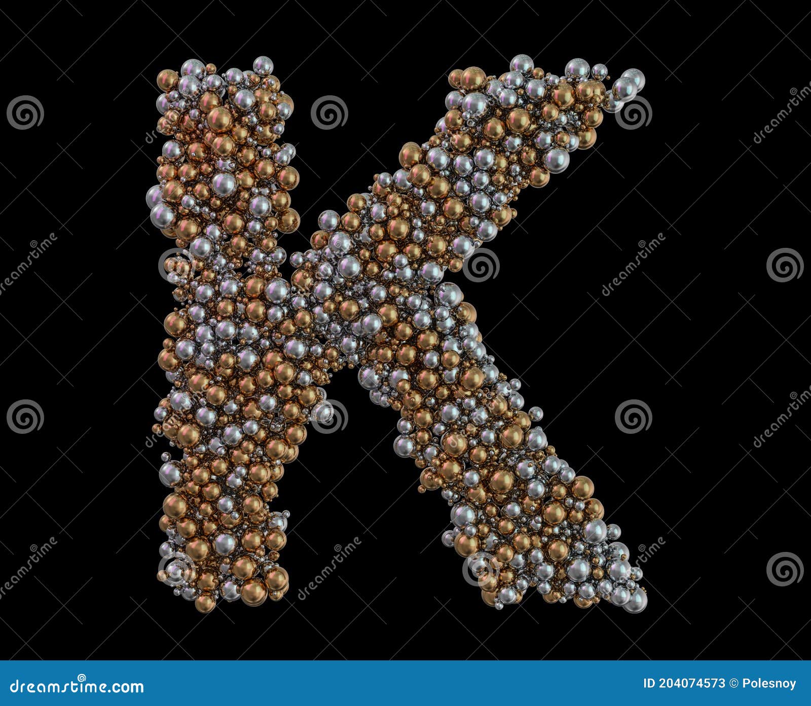 Light Gold Letter K on the Background. 3D Stock Illustration ...