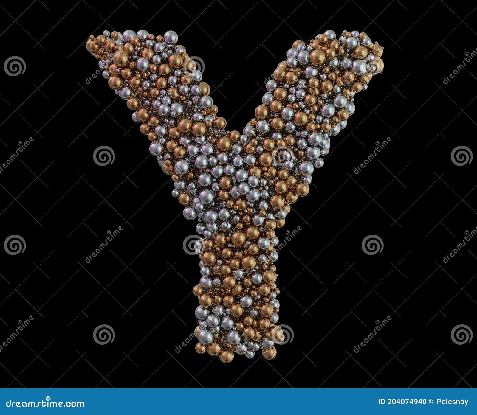 Light Gold Letter Y on the Background. 3D Stock Illustration ...