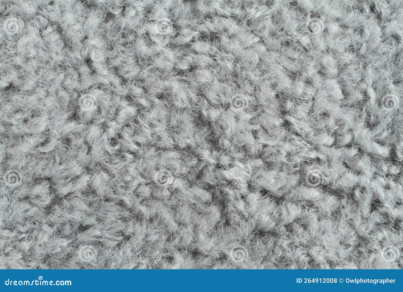 Light Gray Artificial Curly Fur Texture. Macro. Closeup Stock Photo ...