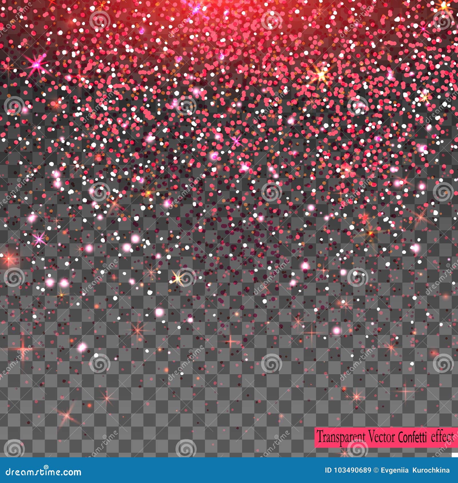 Falling Shiny Red Glitter Confetti Isolated on Transparent Background ...