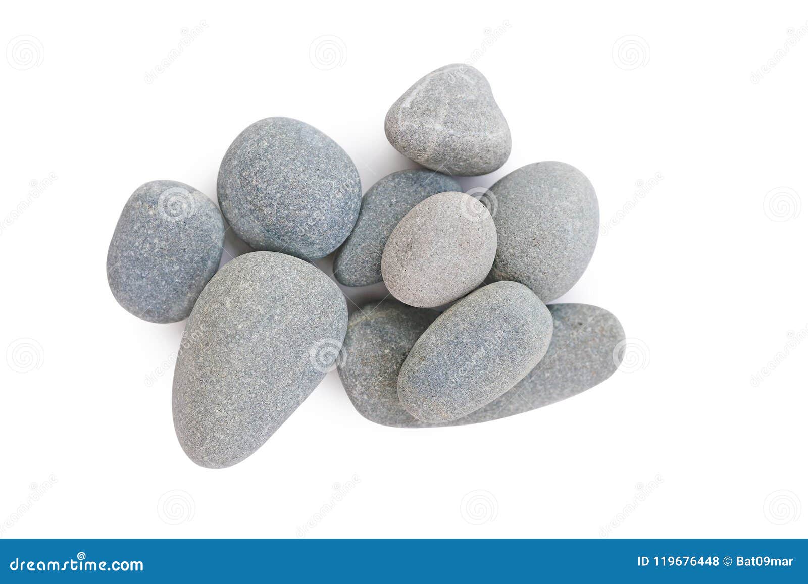 Light Gray Beach Pebbles Isolated Stock Photo - Image of natural ...