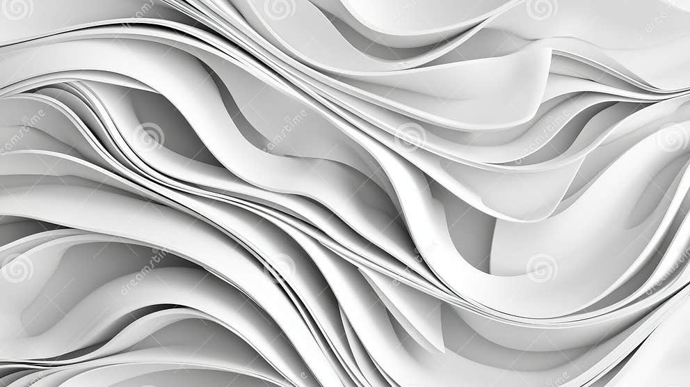 Light Gray 3D Interior Seamless Background, Line Wave Wall Stock Photo ...