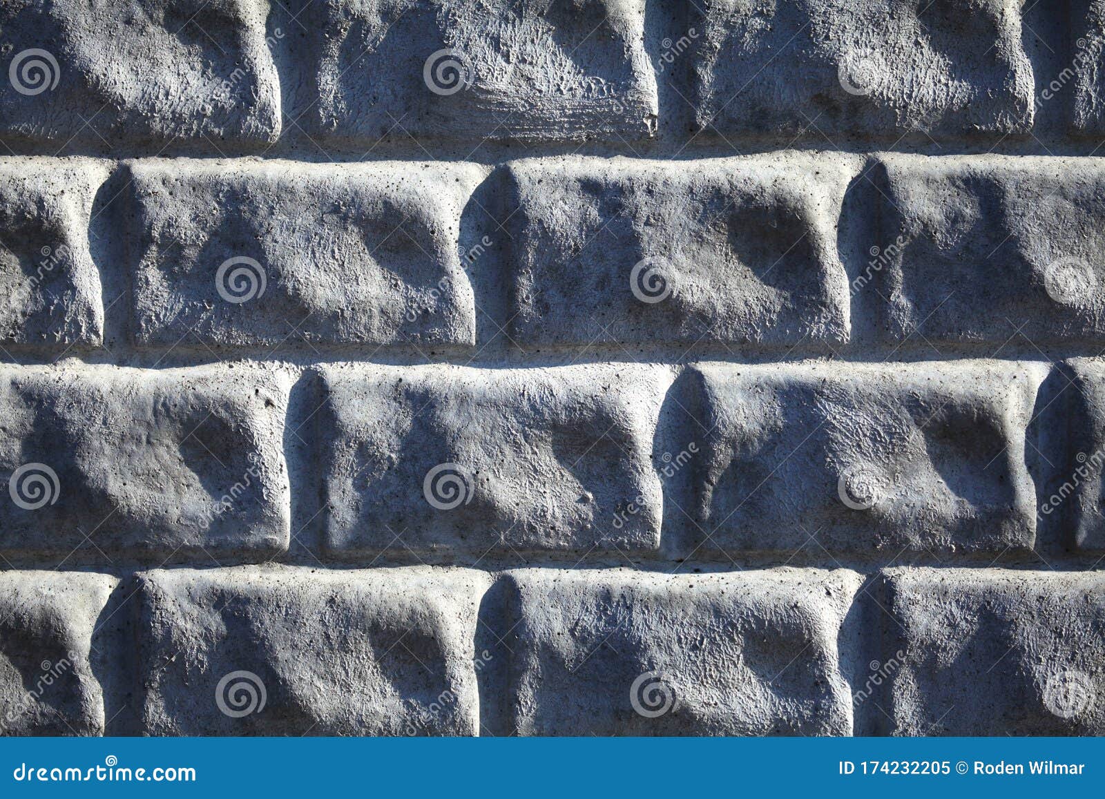 Gray Decorative Stone Wall, Made of Regular Shape Bricks Imitation ...