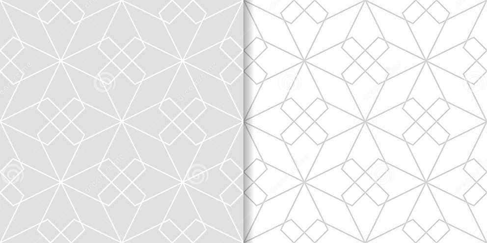 Light Gray Geometric Set of Seamless Patterns Stock Vector ...