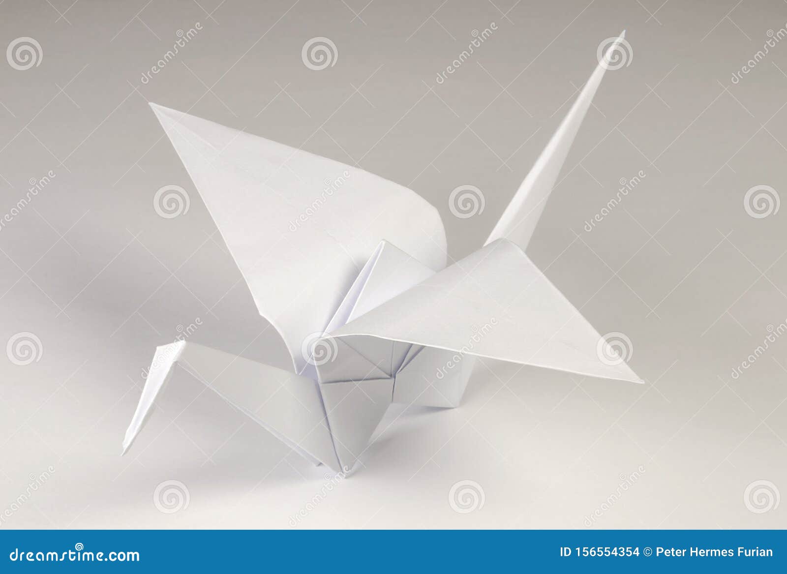 Light Gray Origami Crane Tsuru Over Gray Stock Photo - Image of paper ...