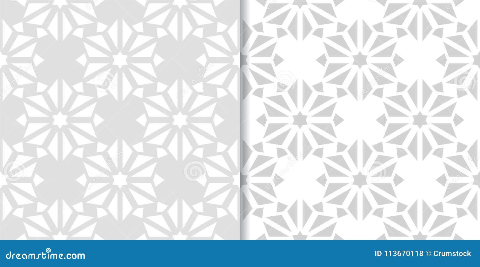 Light Gray Set of Floral Seamless Patterns Stock Vector - Illustration ...