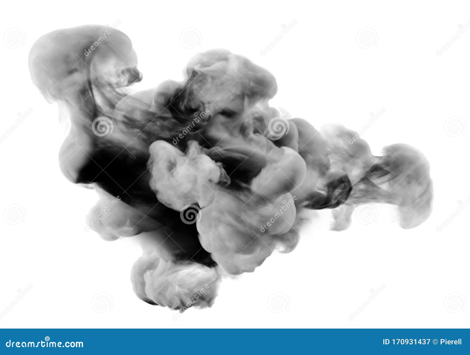 Light Gray Smoke on a White Background. 3d Illustration, 3d Rendering ...