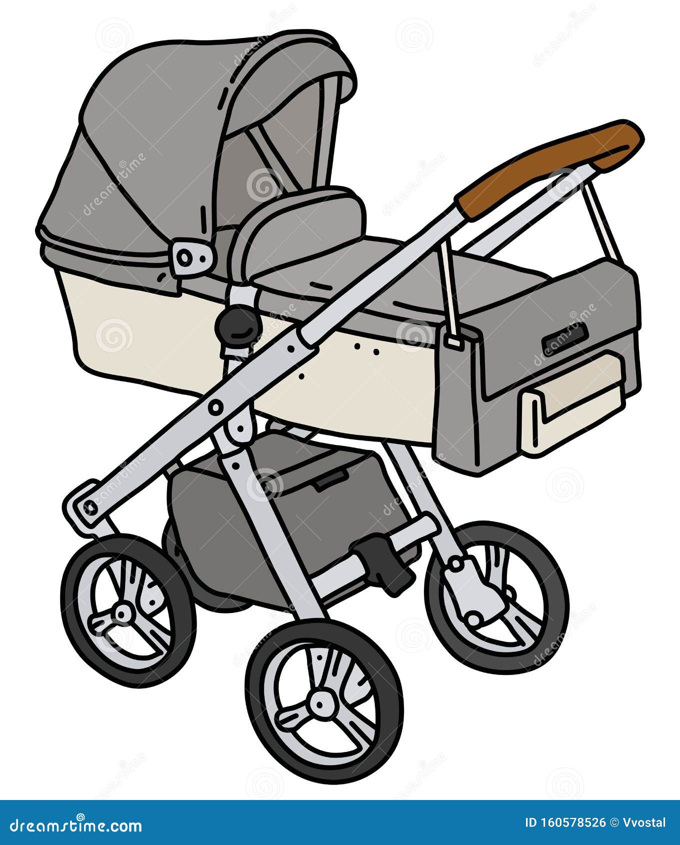 The light gray stroller stock vector. Illustration of gray - 160578526