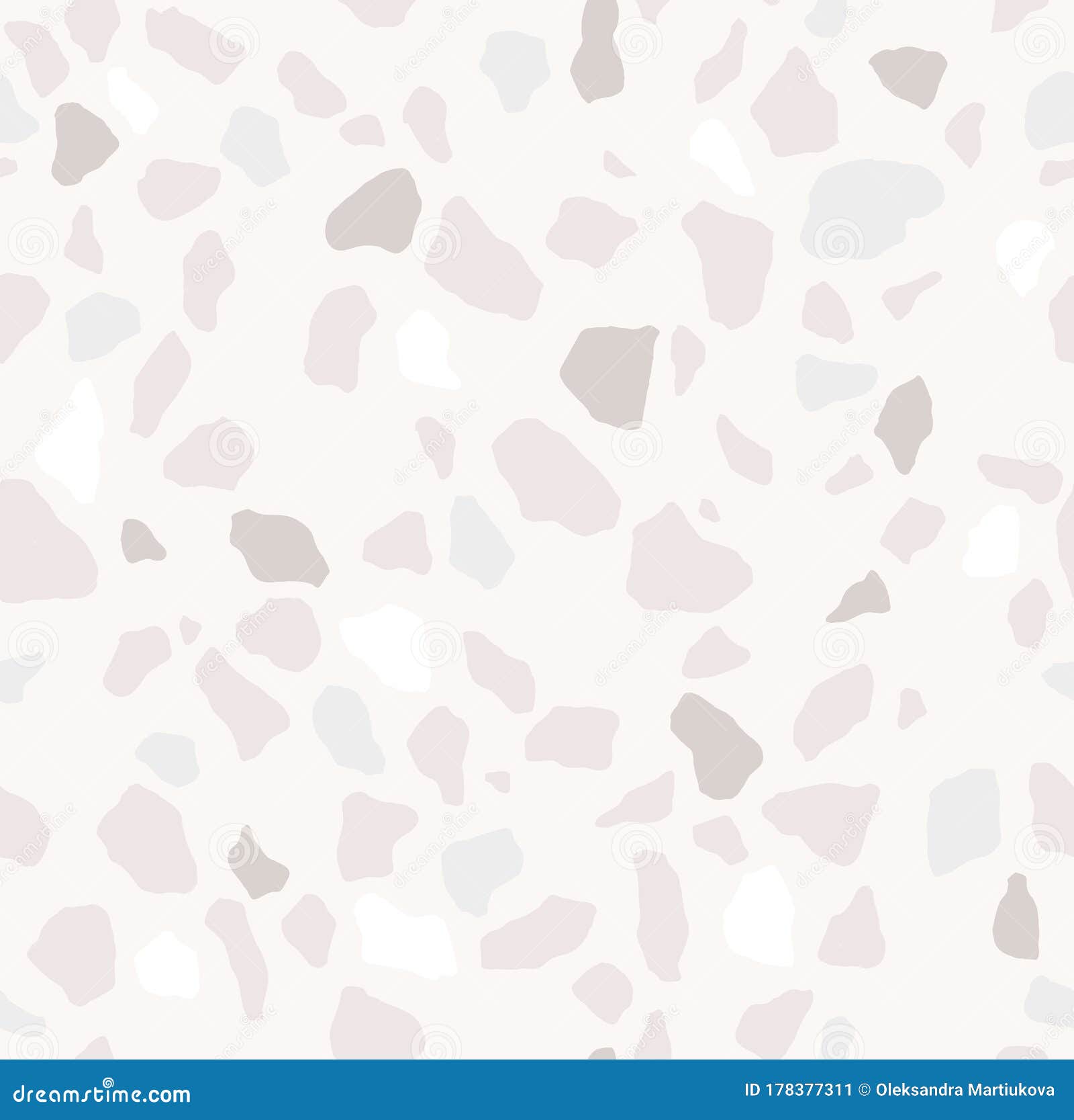 Light Gray Terrazzo Seamless Pattern. Modern Monochrome Tile Texture ...