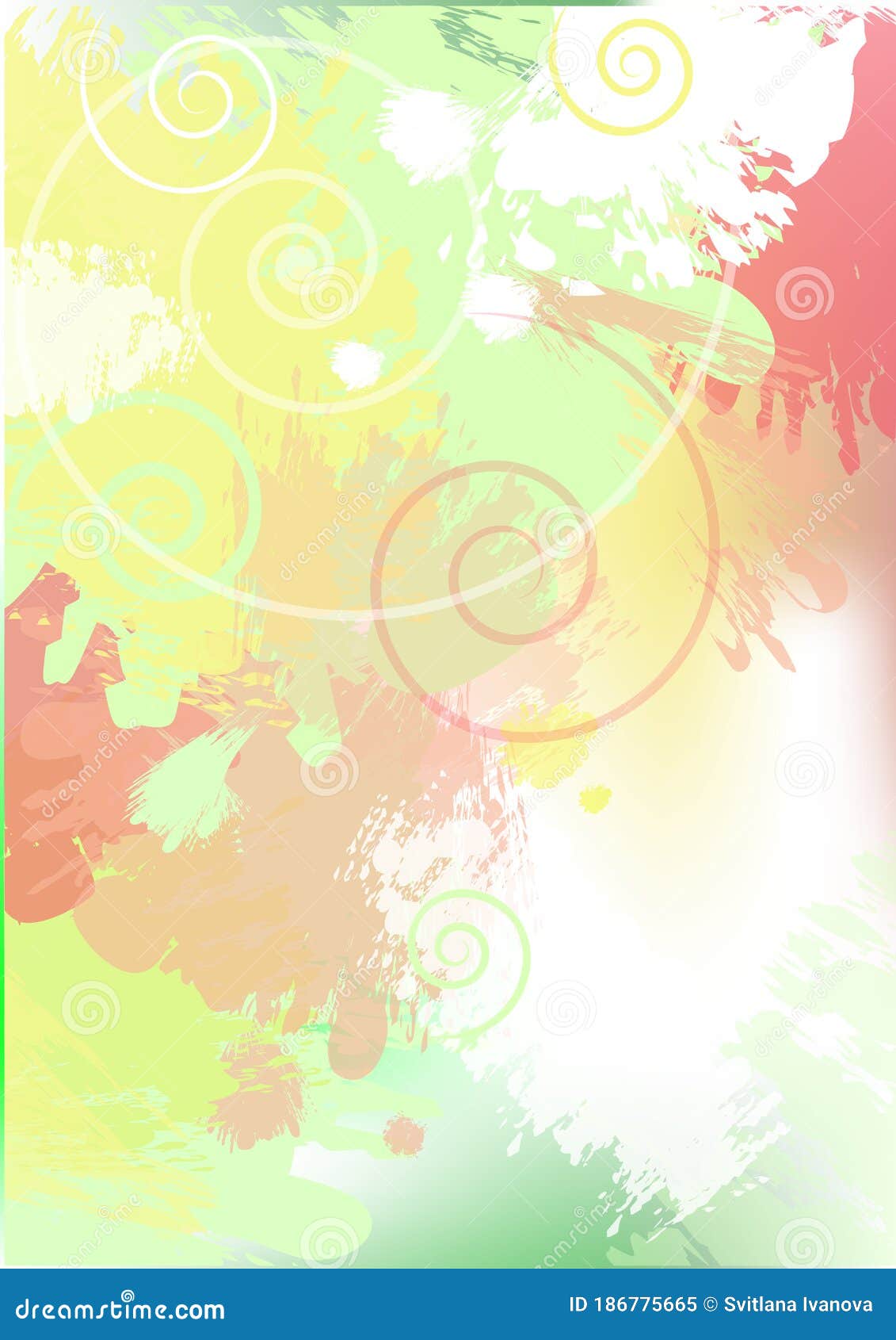 Light Green Abstract Background with Curly Elements Stock Illustration ...