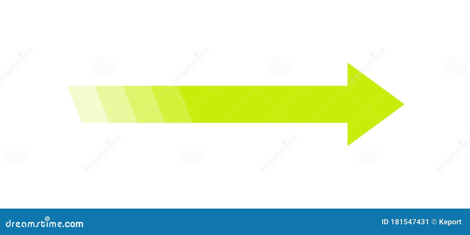 Light Green Arrow with Color Transition Shows Right Stock Illustration ...