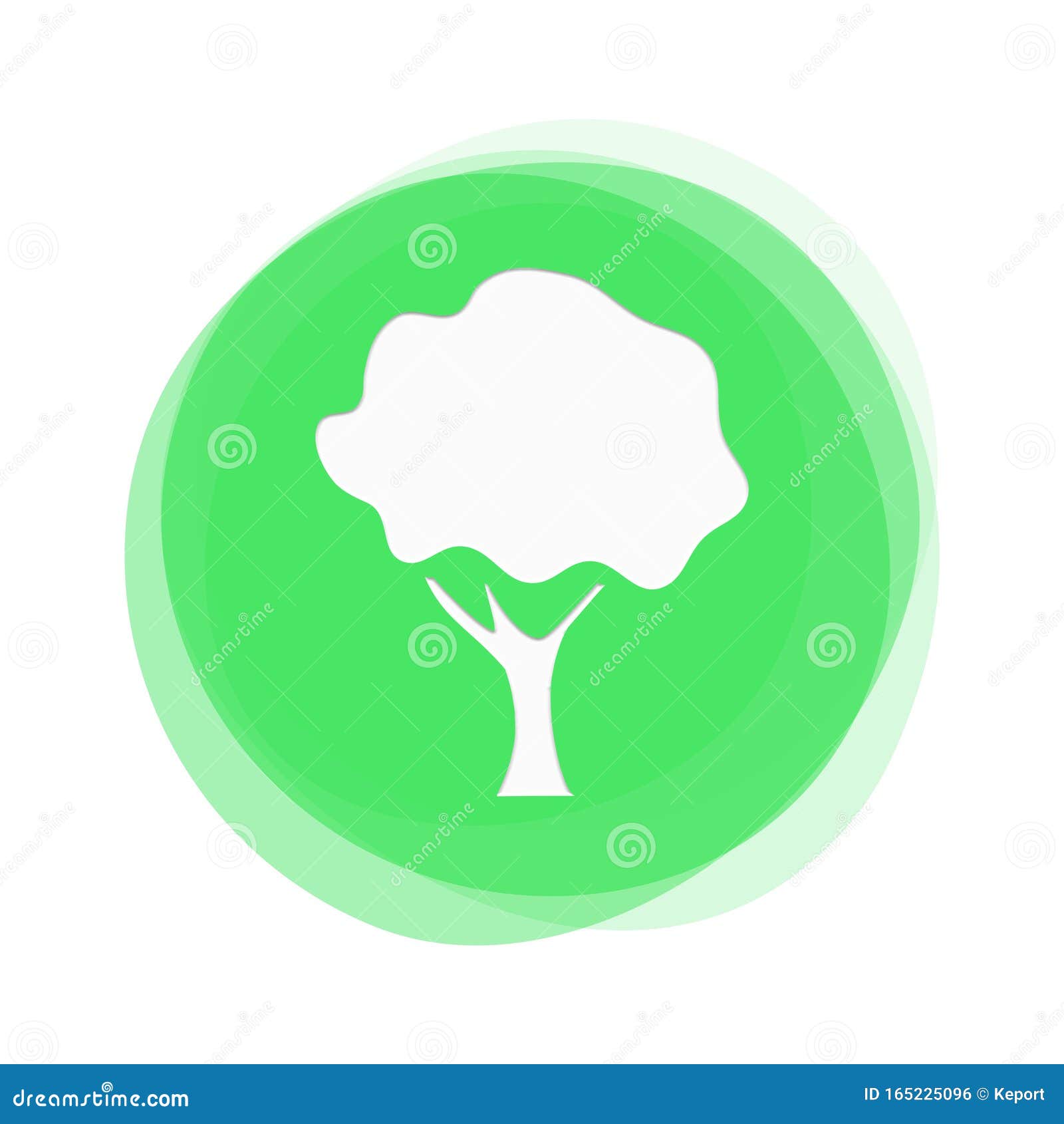 Light Green Button: Tree and Forest Symbol Stock Illustration ...
