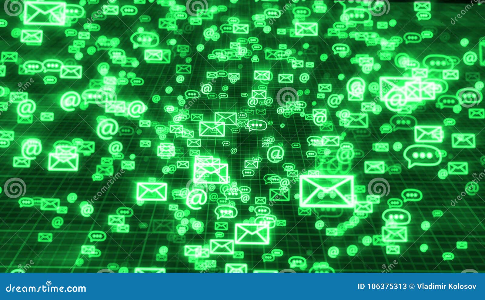 Light Green Emails and Network Stock Illustration - Illustration of ...