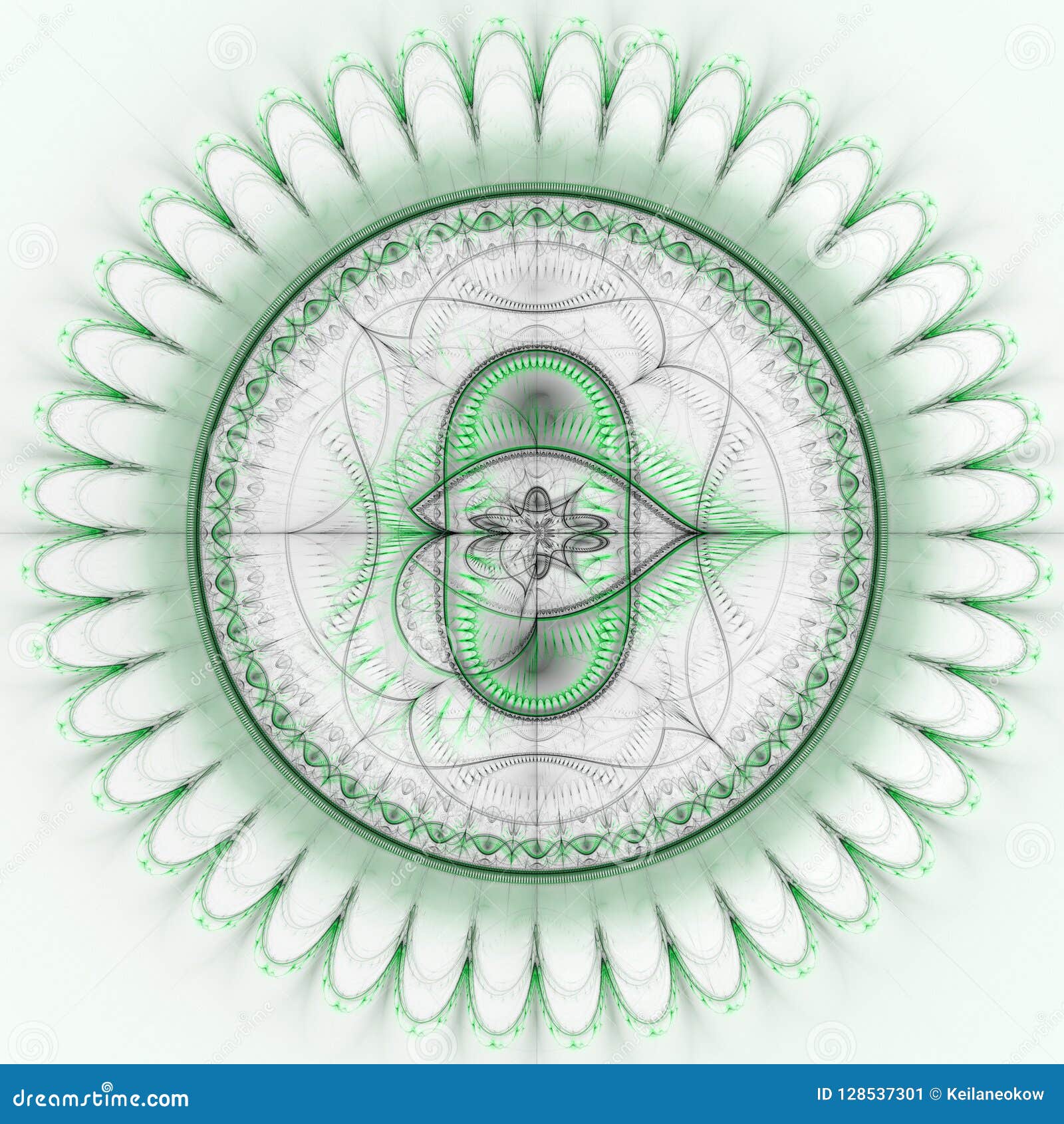 Light Green Fractal Clockwork Stock Illustration - Illustration of ...