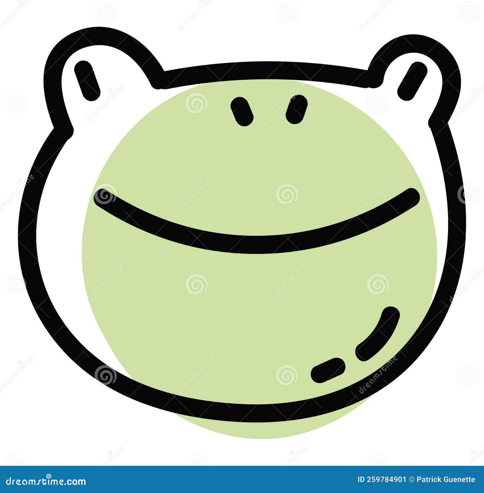Light Green Frog Head, Icon Stock Vector - Illustration of drawing ...
