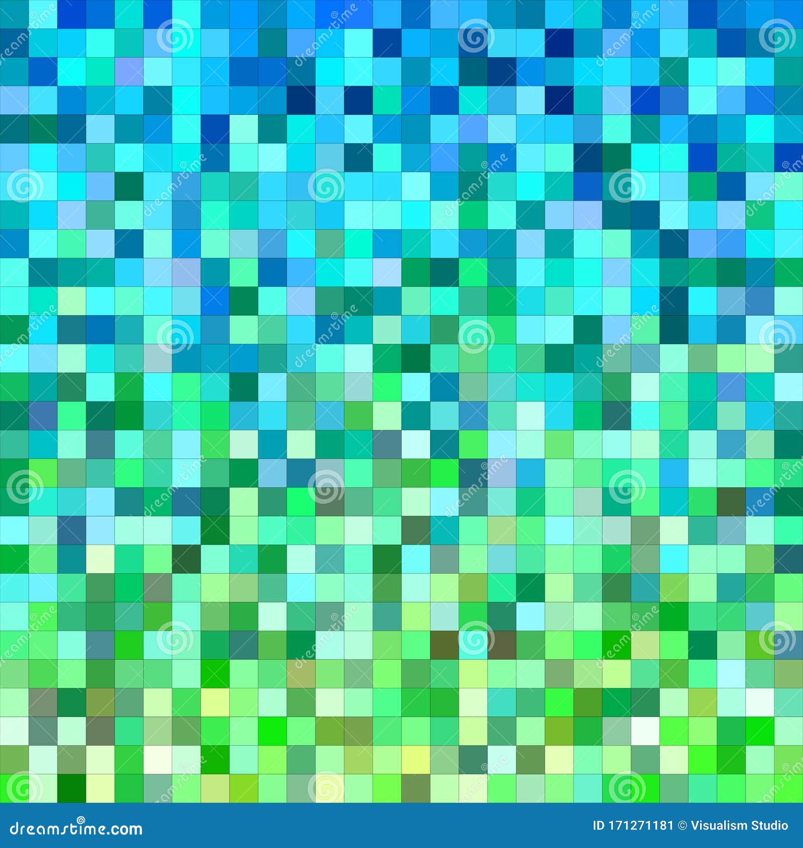 Light Green and Greenish Blue Color Square Mosaic Texture in ...