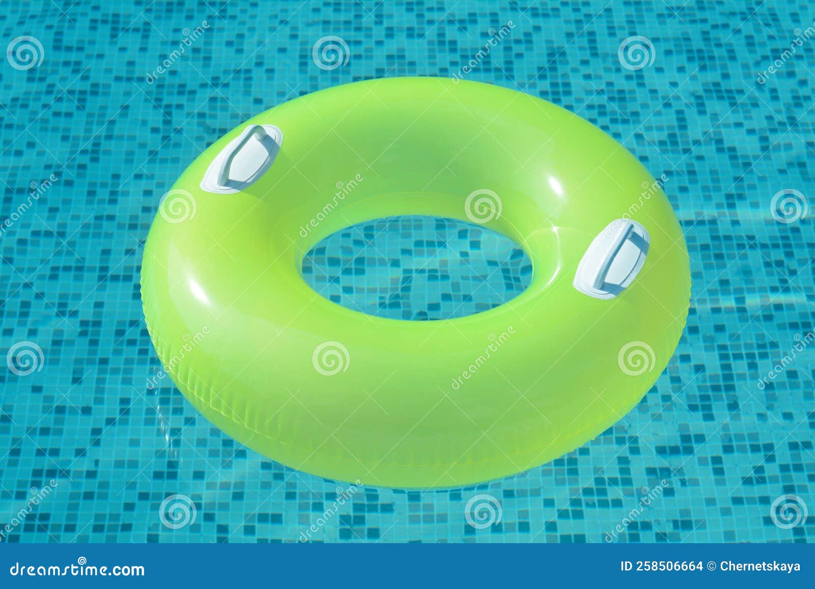 Light Green Inflatable Ring Floating in Swimming Pool Stock Photo ...