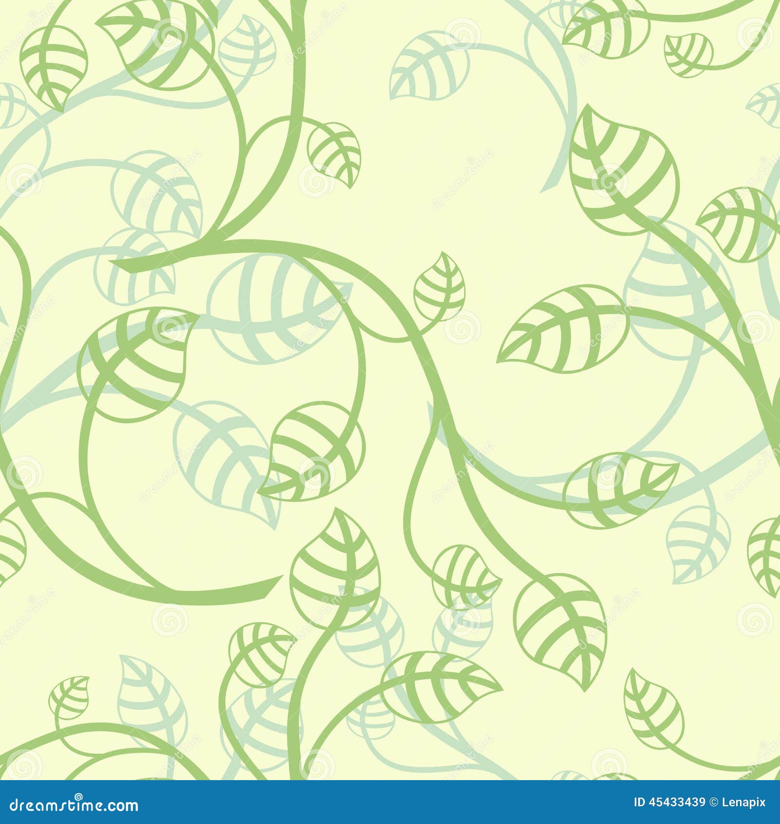 Light Green Leaves Wallpaper Stock Vector - Illustration of drawing ...