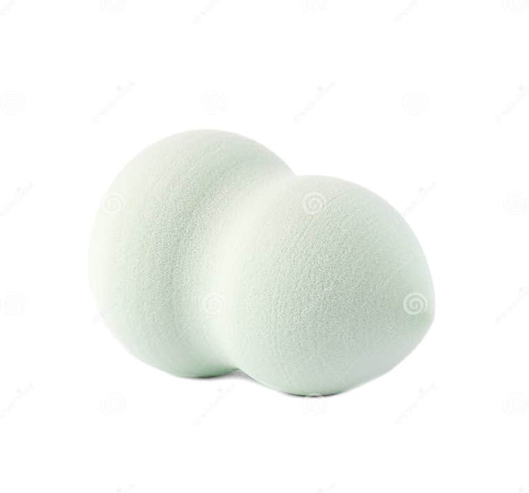 Light Green Makeup Sponge Isolated on White Stock Image - Image of ...