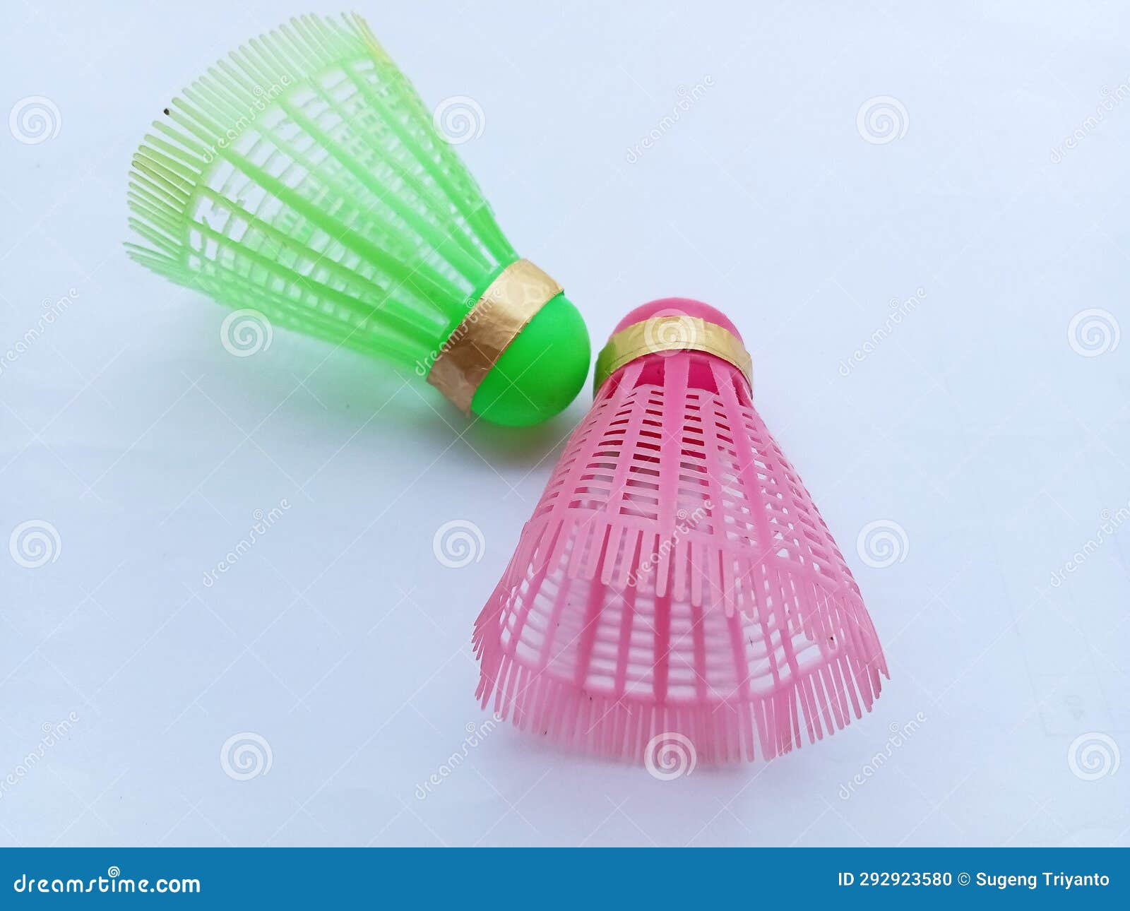 Light Green and Pink Plastic Shuttlecocks Stock Photo - Image of pink ...