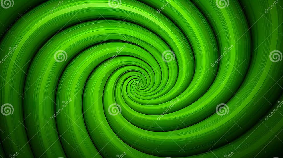 Light Green Psychedelic Spiral Pattern. Hypnotic Abstract Background ...