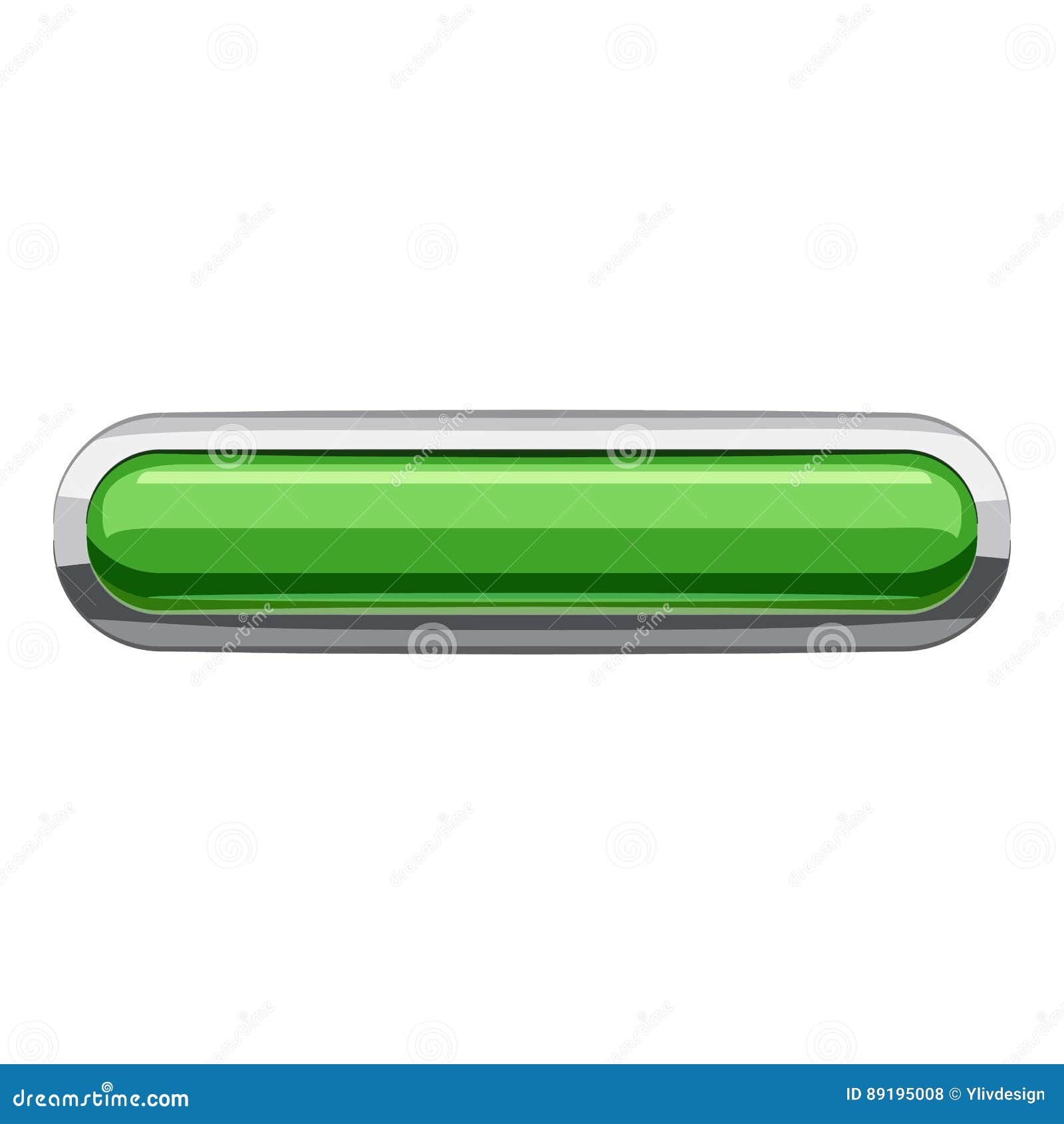Light Green Rectangular Button Icon, Cartoon Style Stock Vector ...