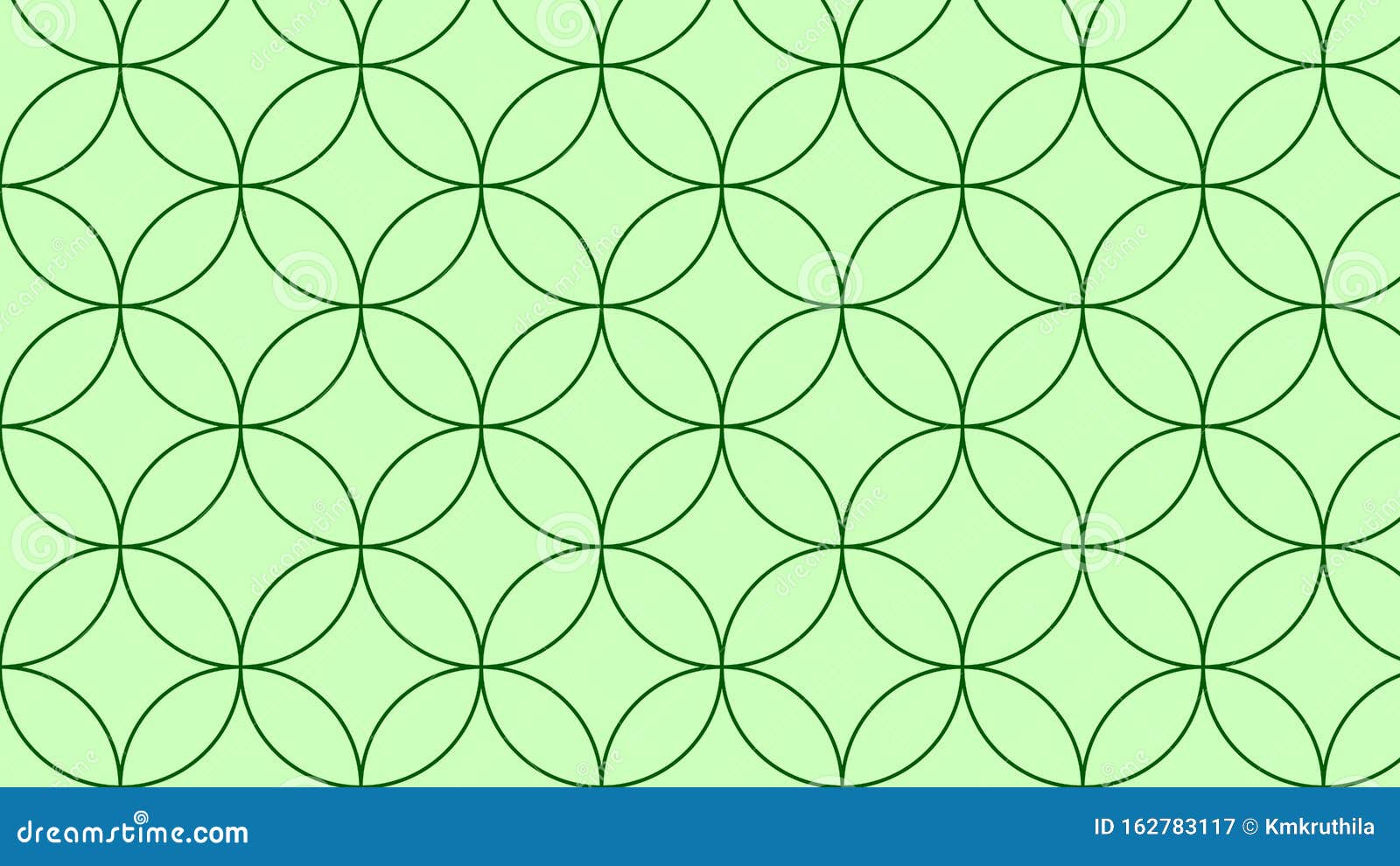Light Green Seamless Overlapping Circles Background Pattern Stock