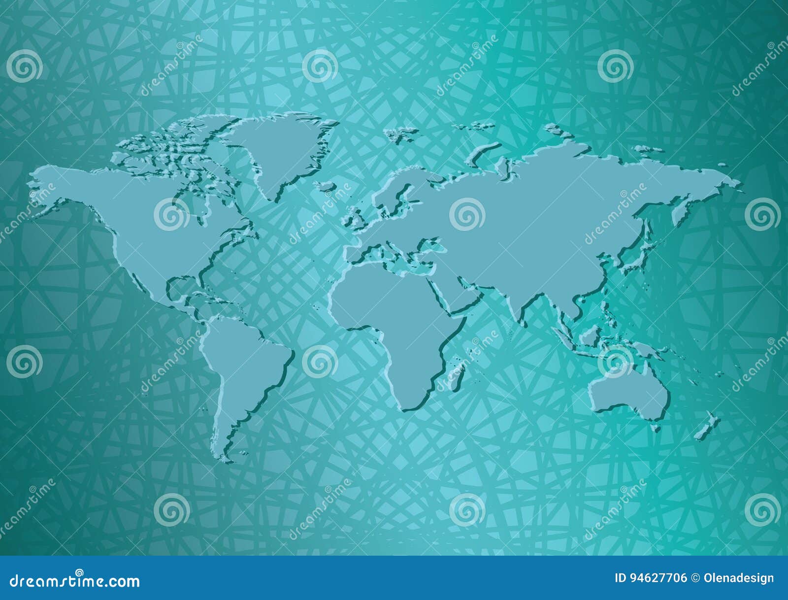 Light Green Vector Background with Map of the World and Knitted Stock ...