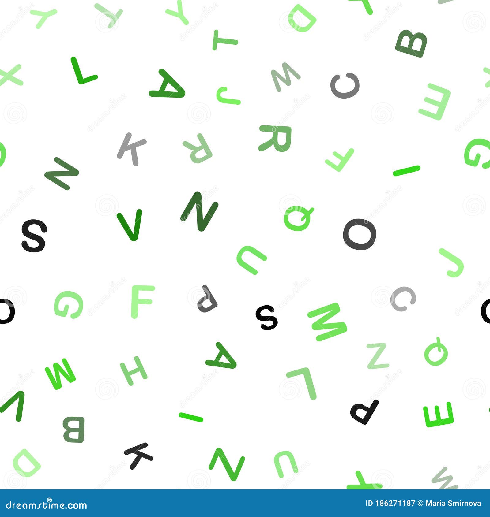 Light Green Vector Seamless Background with Signs of Alphabet. Stock ...