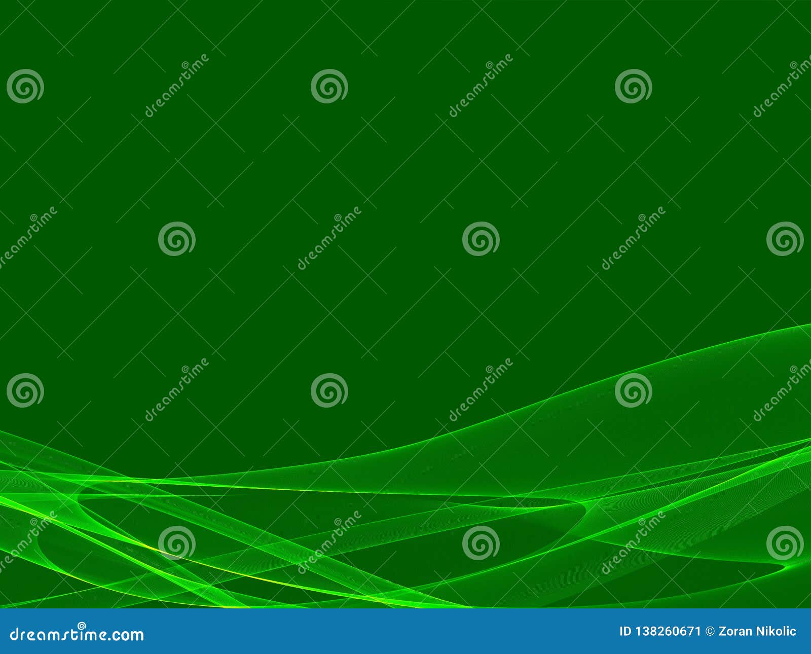 Light Green Waves on the Bottom on the Green Background Stock ...