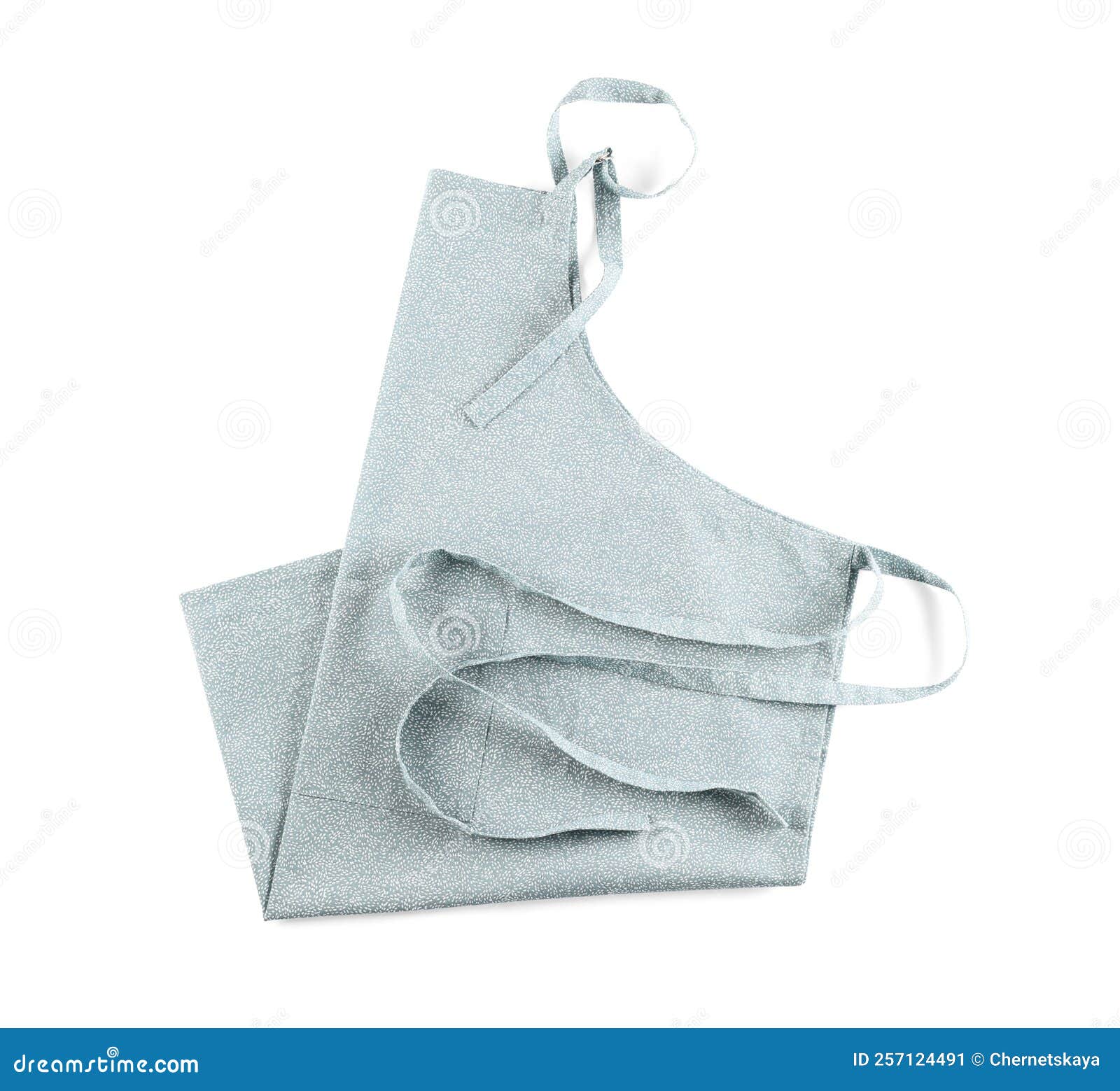 Light Grey Apron with Pattern Isolated on White, Top View Stock Image ...