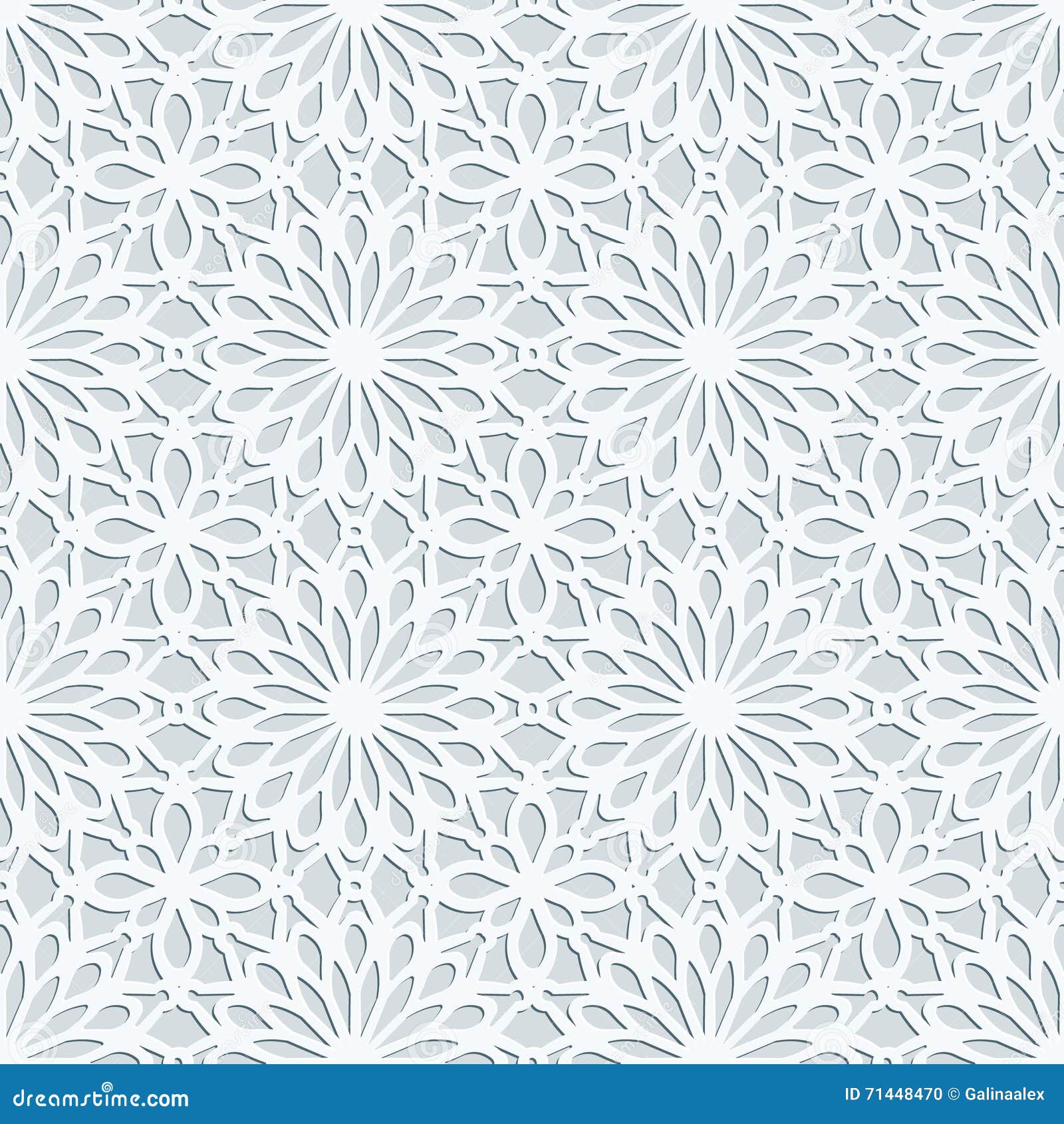Light Grey Geometric 3d Vector Seamless Pattern with Oriental Mo Stock ...