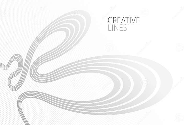 Light Grey Lines in 3D Perspective Vector Abstract Background, Easy and ...