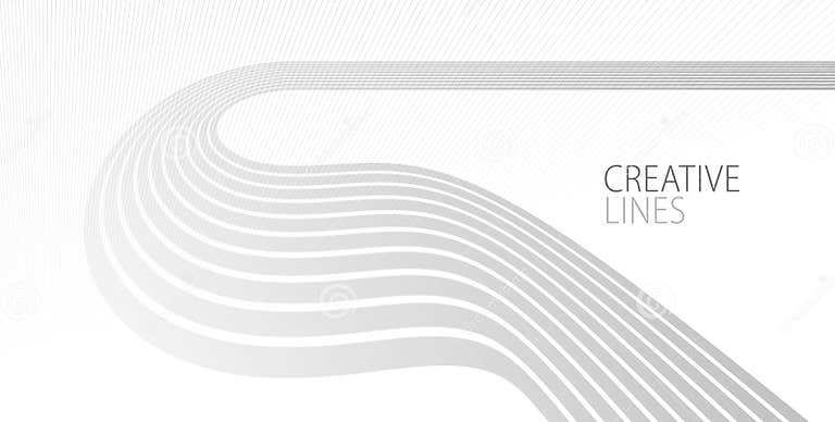 Light Grey Lines in 3D Perspective Vector Abstract Background, Easy and ...