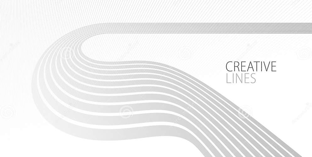 Light Grey Lines in 3D Perspective Vector Abstract Background, Easy and ...