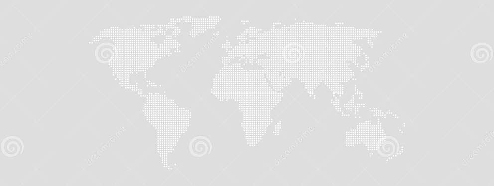 Light Grey and White Dotted World Map Background Stock Illustration ...
